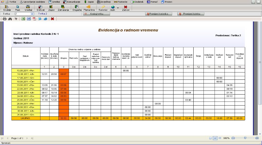 Software za sustav evidencije radnog vremena | Programska aplikacija ...